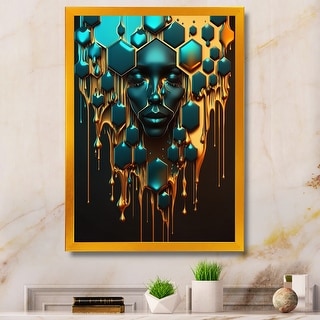 Designart "Hexagon Art With Woman Face II" Fashion Woman Framed Art Print - Bed Bath & Beyond ...